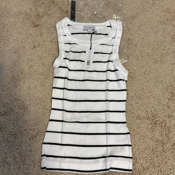 Michael Stars | Tops | Nwt Michael Stars White Wblack Stripes Paloma ...